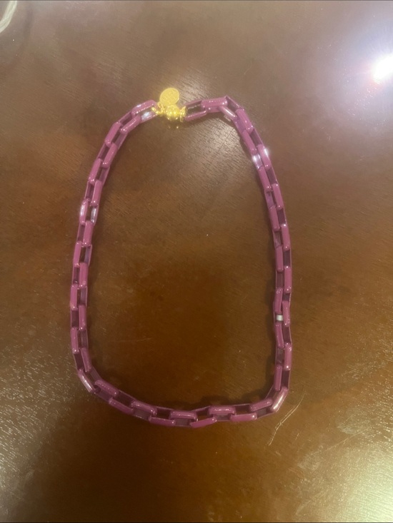 Accessories | Purple Link Chain Necklace With Gold Clasp | Poshmark
